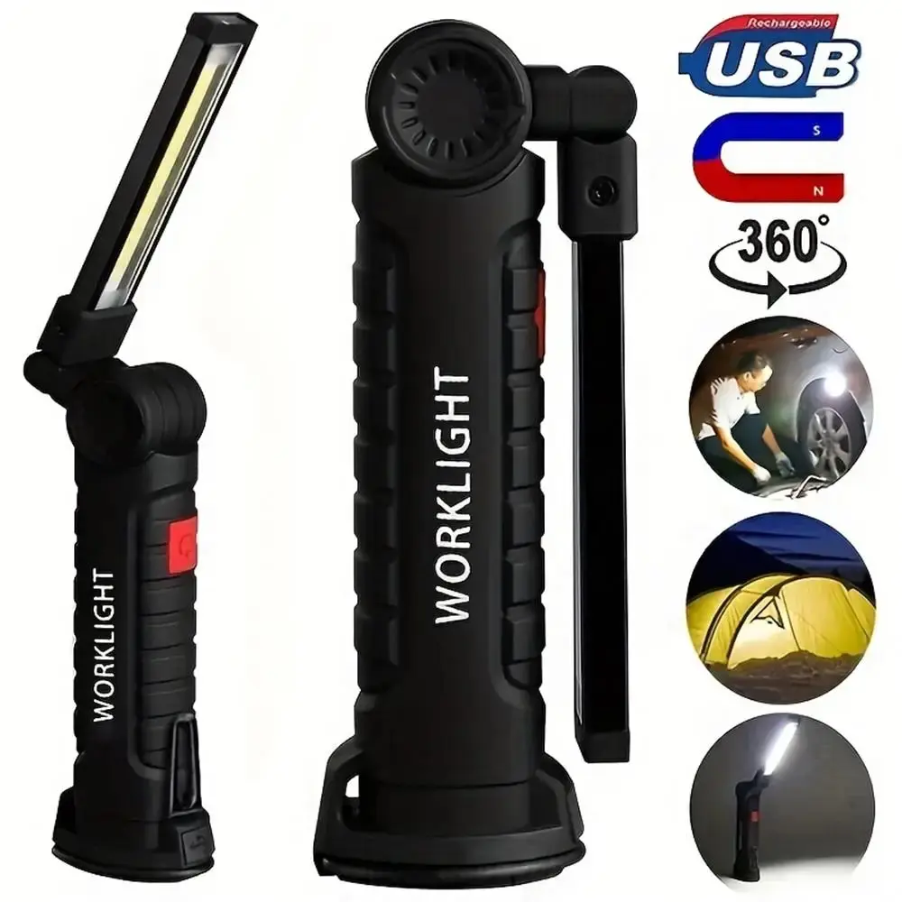 USB-Flashlight-Rechargeable-Torch-Tool-Gifts-for-Men-LED-Work-Light ...