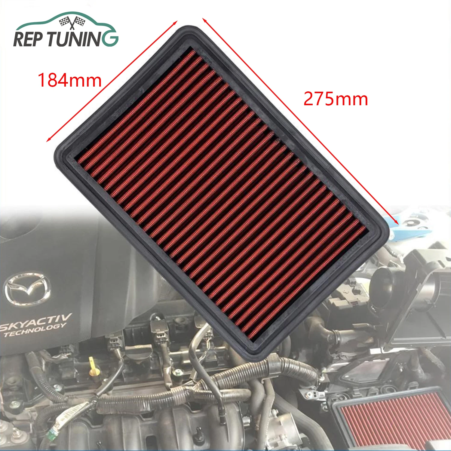 High-Flow-Car-Sports-Air-Filter-Replacement-Intake-Filters-for-Mazda-3 ...