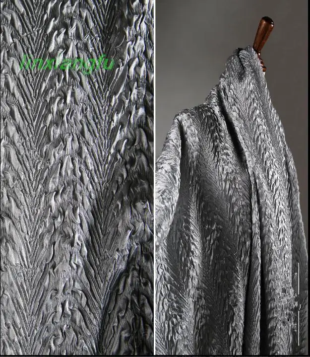 Grey-dragon-scale-three-dimensional-pleated-fabric-high-temperature ...