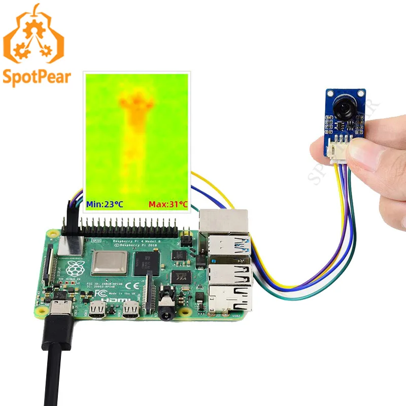 Raspberry-Pi-MLX90640-IR-Array-Thermal-Imaging-Camera-32-24-Pixels-55 ...