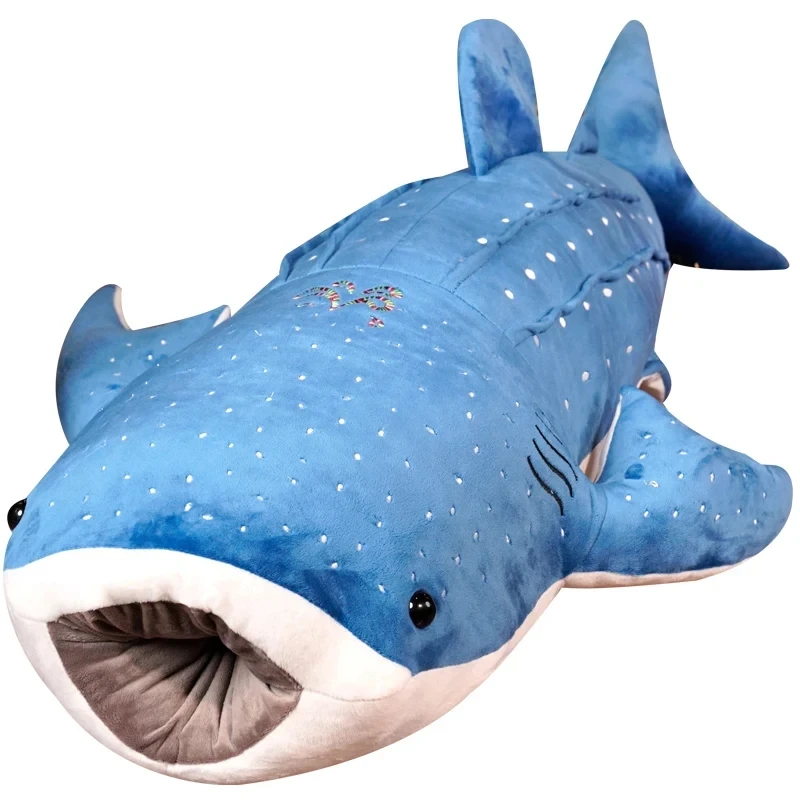 50-100CM-New-Cartoon-Blue-Shark-Stuffed-Plush-Toys-Big-Fish-Whale-Baby ...
