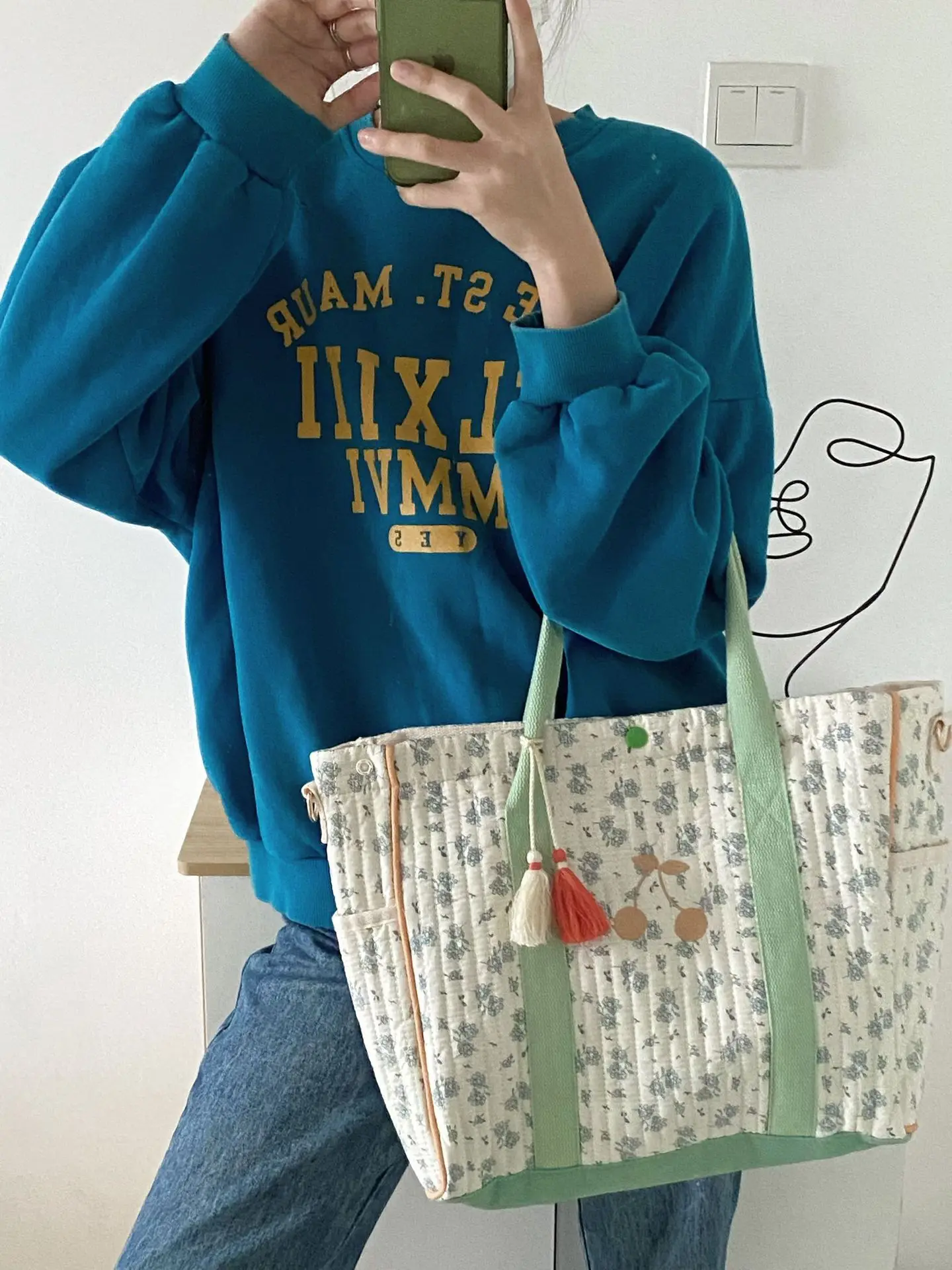 아기 엄마용 패션 출산 가방 기저귀 가방 엄마 핸드백 체리 숄더백 미라 아기 물건 정리함
