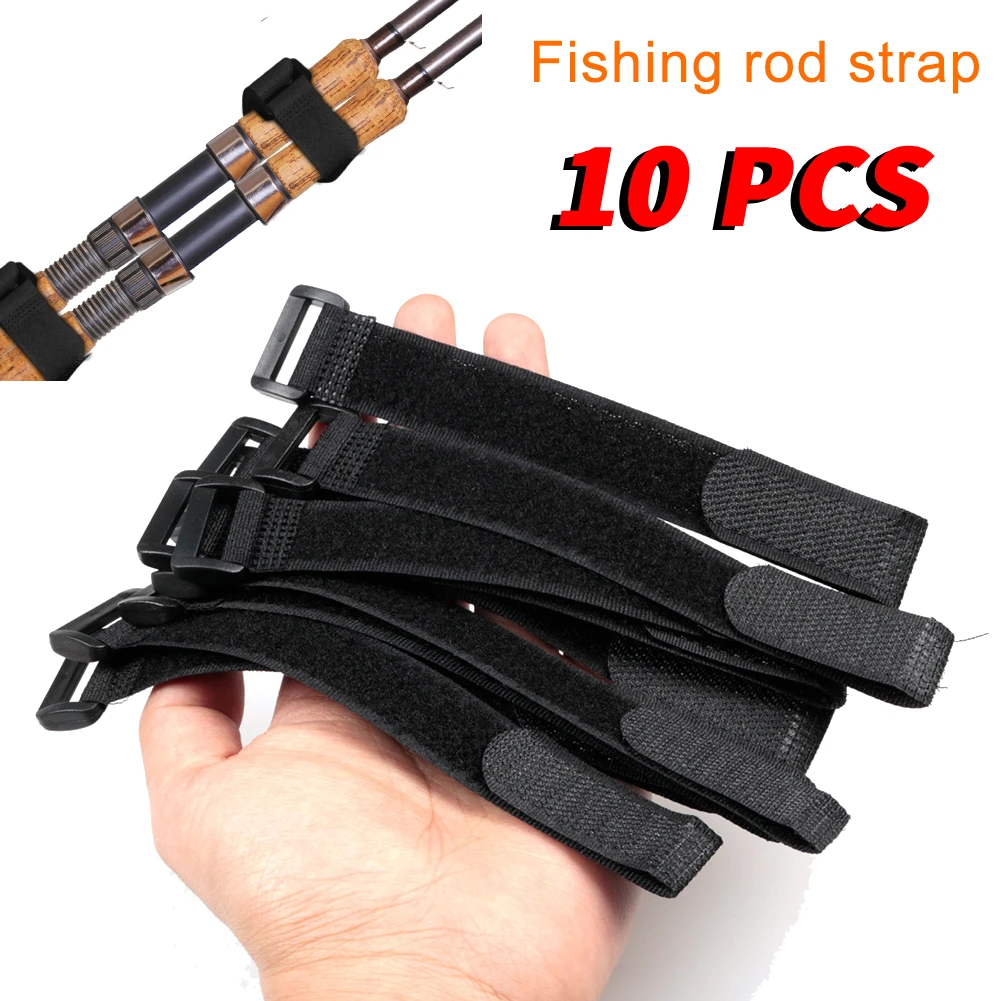 10PCS-set-Reusable-Fishing-Rod-Tie-Holder-Strap-Carp-Fishing ...