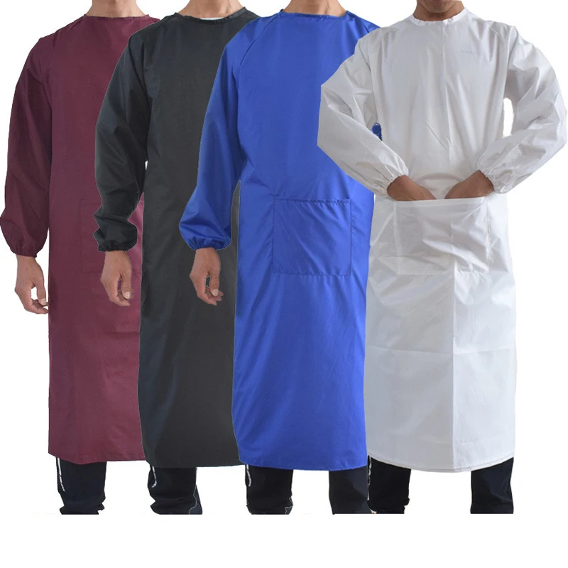 Lab-Coats-Waterproof-Jacket-Longsleeve-Grease-Proofing-Scrub-Uniform ...