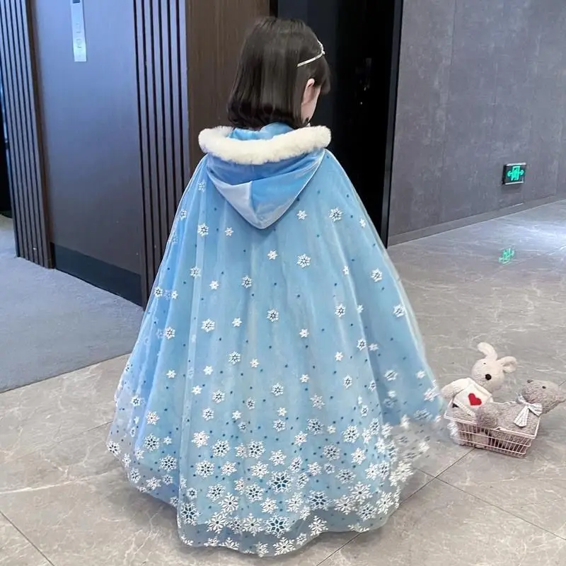 Winter Thicker Cloak Girls Kids Christmas New Year Costume Children's ...