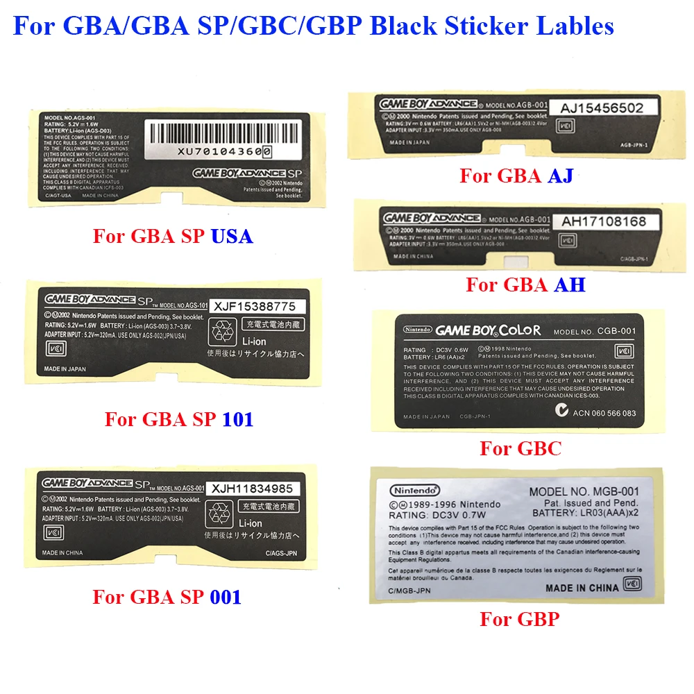 1PC-New-Black-Sticker-Labels-for-Gameboy-Advance-GBA-GBA-SP-GBC-GBP ...