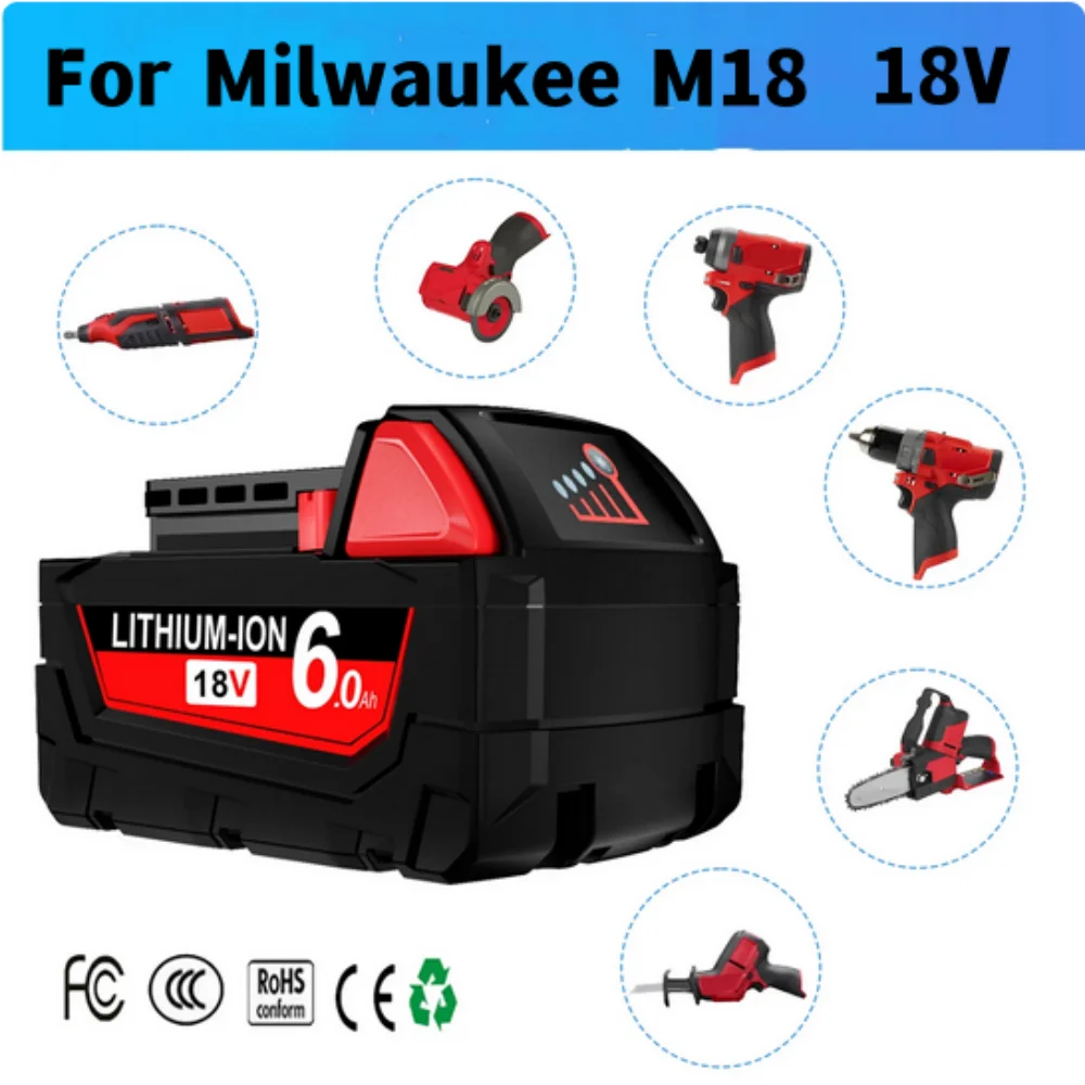 For-Milwaukee-M18-Battery-21700-cell-XC-18V-9-0-8-0-6-0-Rechargeable ...