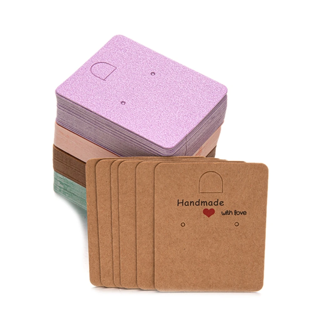 50pcs Earring Display Cards Paperboard For DIY Trinkets Jewelry Stand ...