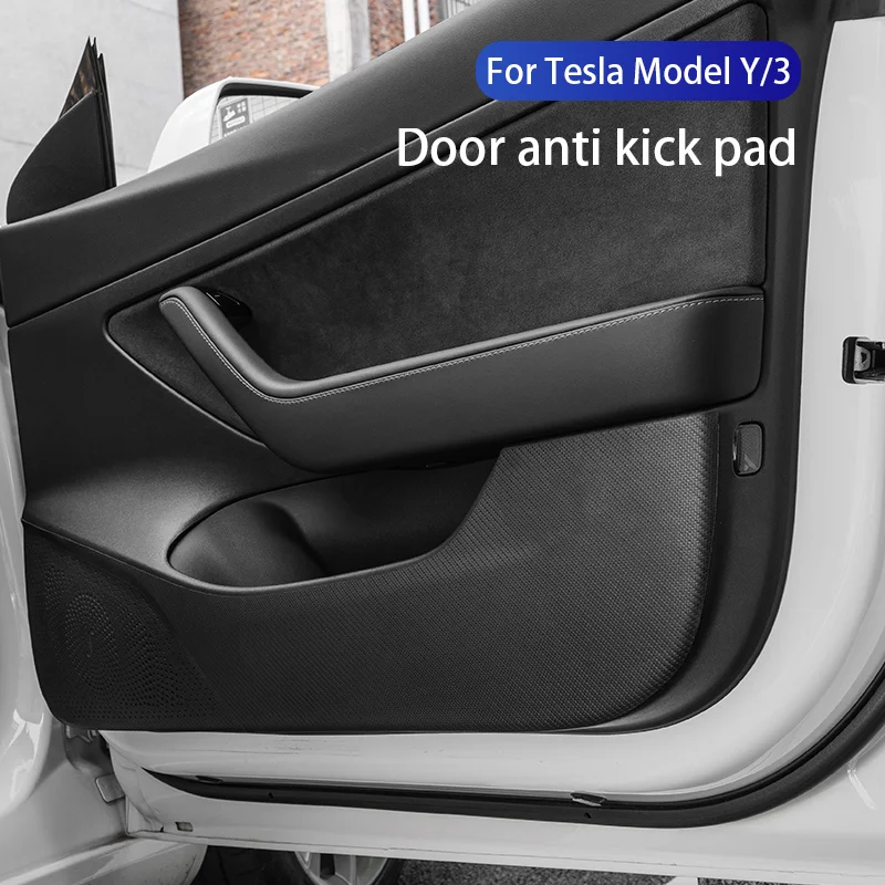 For-Tesla-Model-Y-Model-3-2019-2023-2024-Leather-door-anti-kick-sticker ...