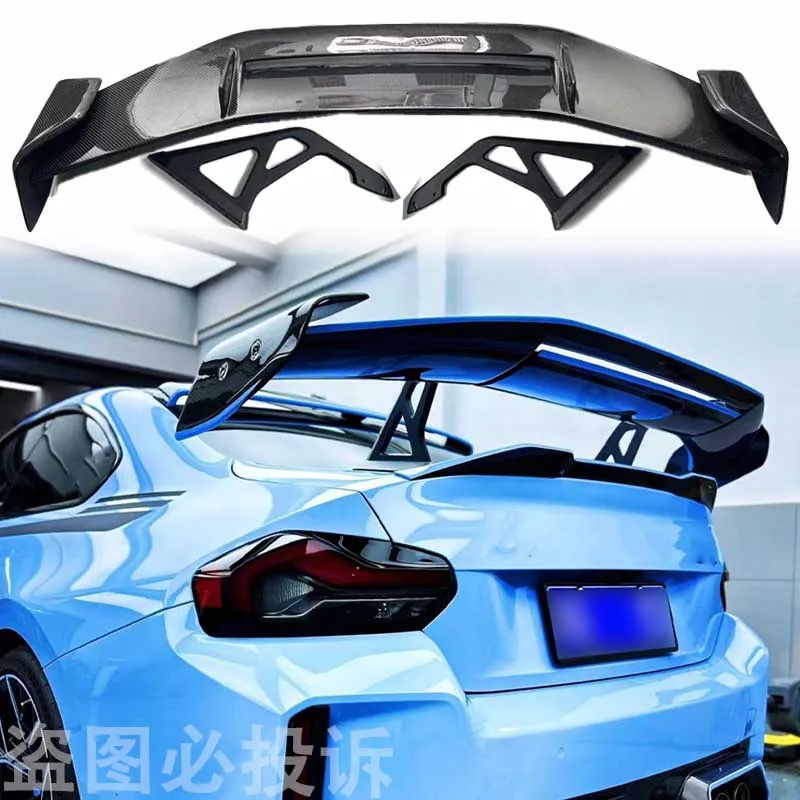 For BMW M2 G87 G42 100% carbon fiber AD type rear spoiler smooth black ...