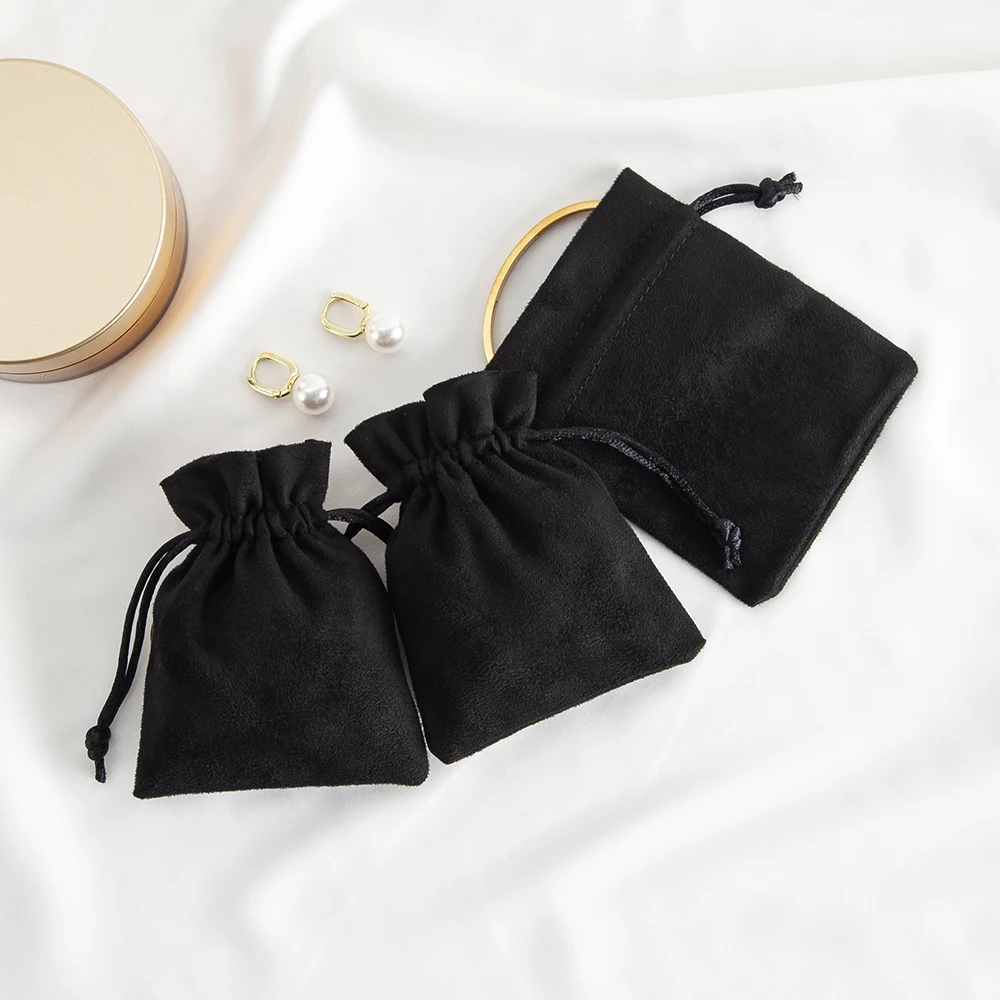 10Pcs-Black-Flannel-Jewelry-Packaging-Pouches-Chic-Wedding-Favor-Gift ...