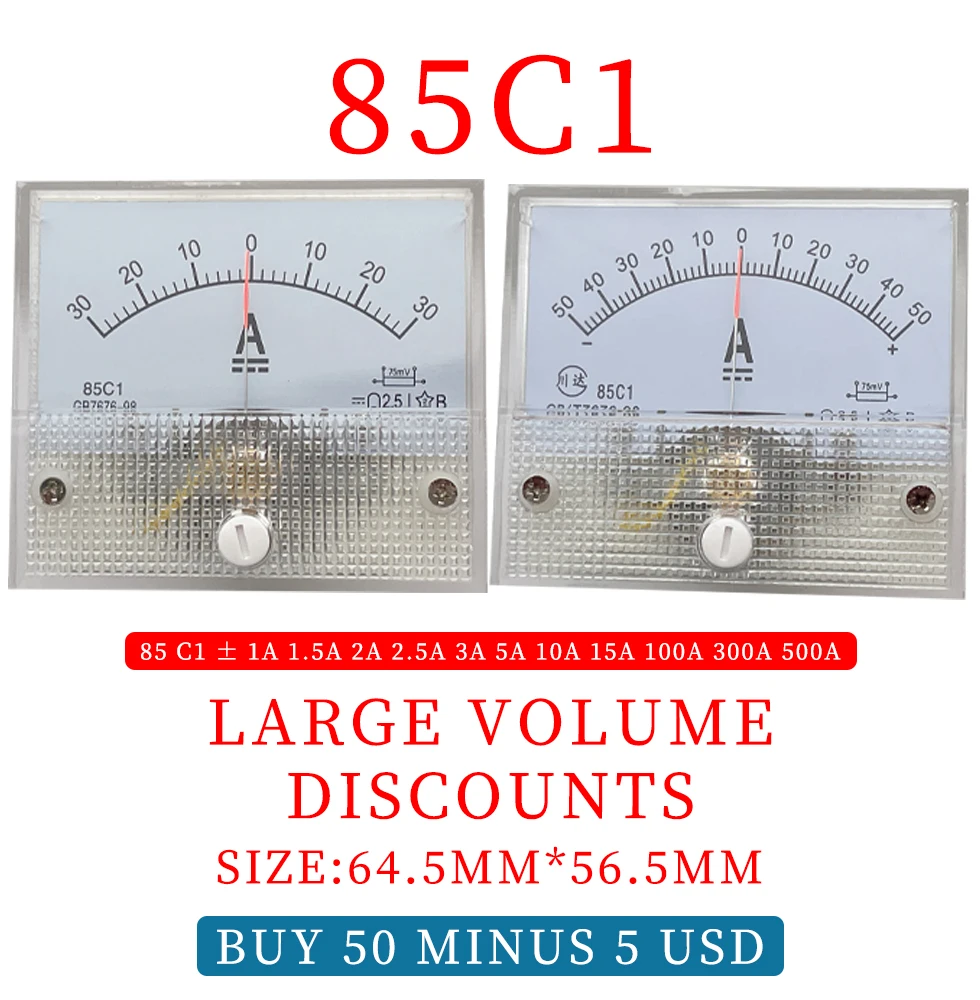 Pengukur-Amper-85C1-A-DC-75mv-Panel-Analog-pengukur-arus-AMP-10A-0-10a ...