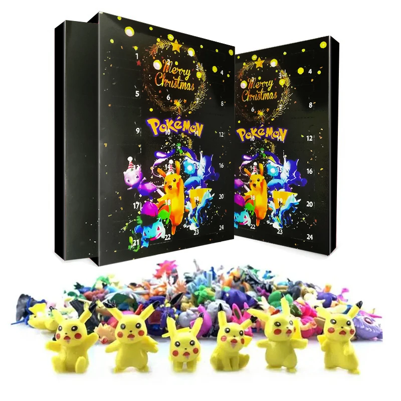 Advent Calendar Pokemon Christmas Box 2024 Pikachu Anime Action Figures ...