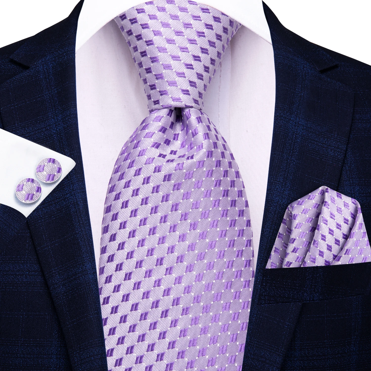 Hi-Tie-Light-Purple-Dot-Designer-Elegant-Men-Tie-Jacquard-Necktie ...