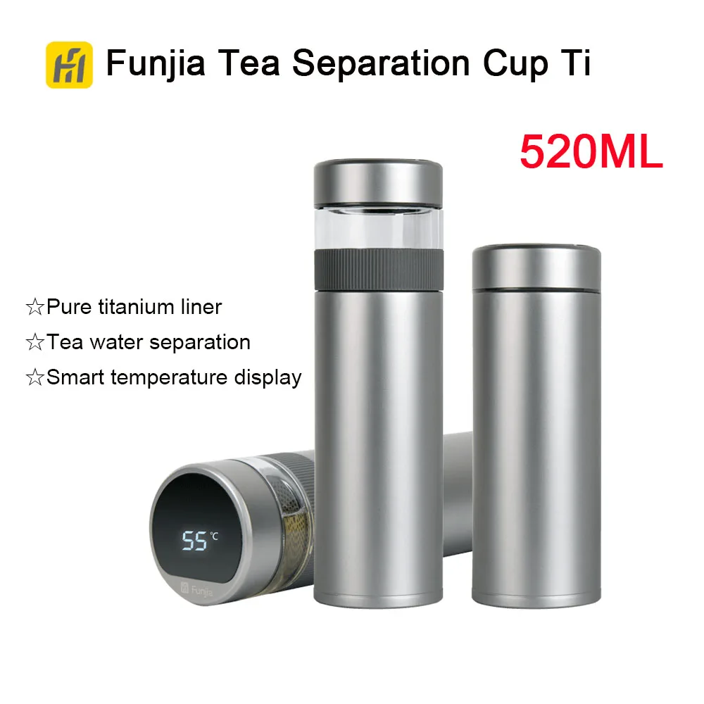 Funjia-Pure-Titanium-Temperature-Display-Tea-Separation-Cup-520ML-Capacity-Portable-Double-layer ...