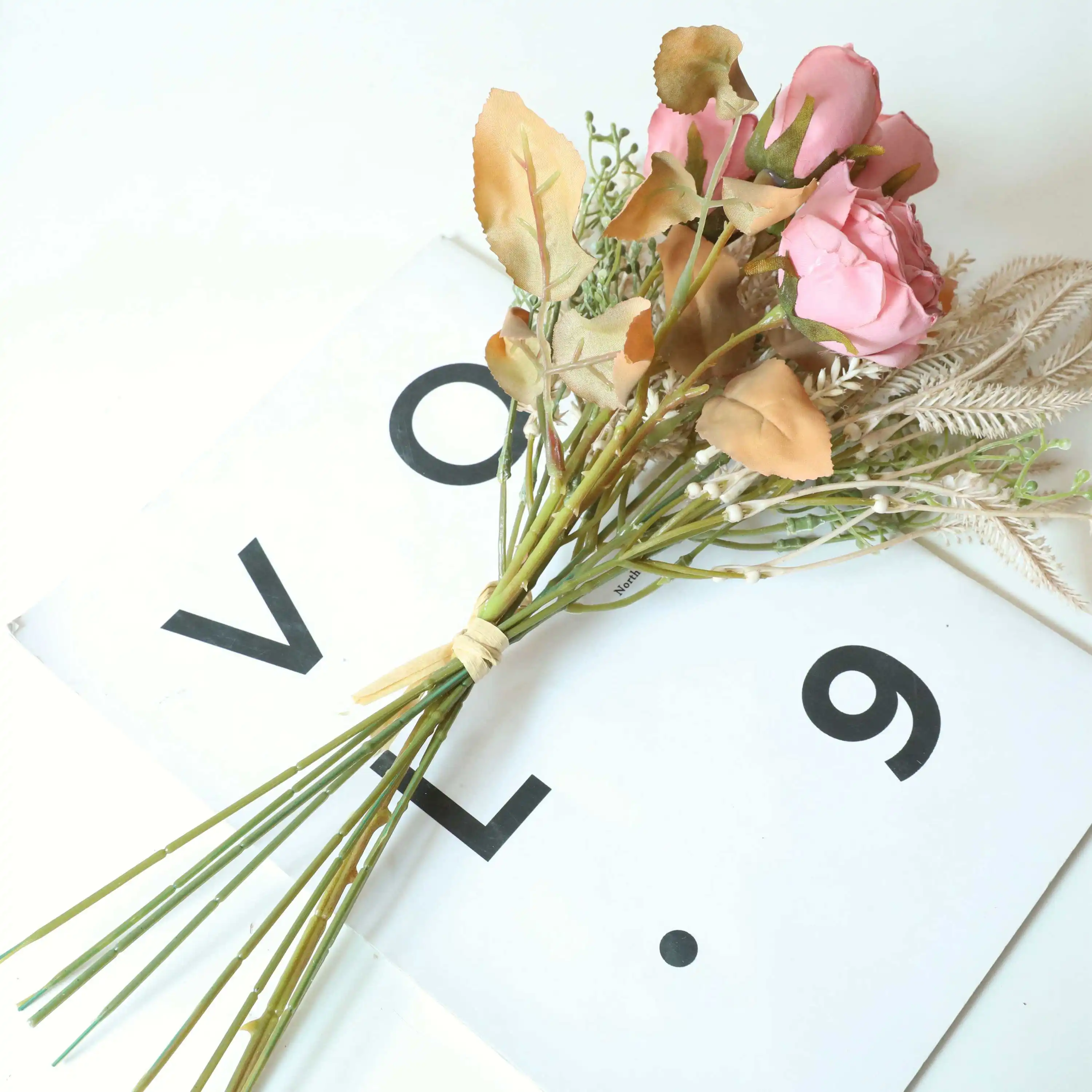 Objets décoratifs,Soie Artificielle Rôti Roses Fleurs Mariage Maison ...