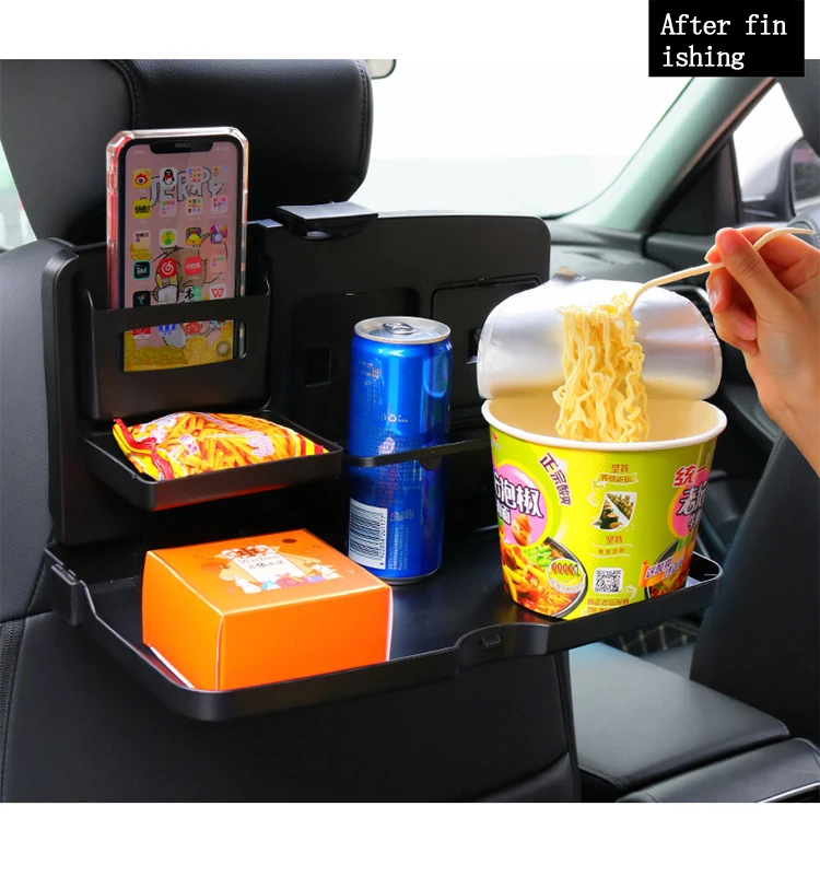 Portable Car Dining Table Folding Food Cup Tray Car Interior Storage ...