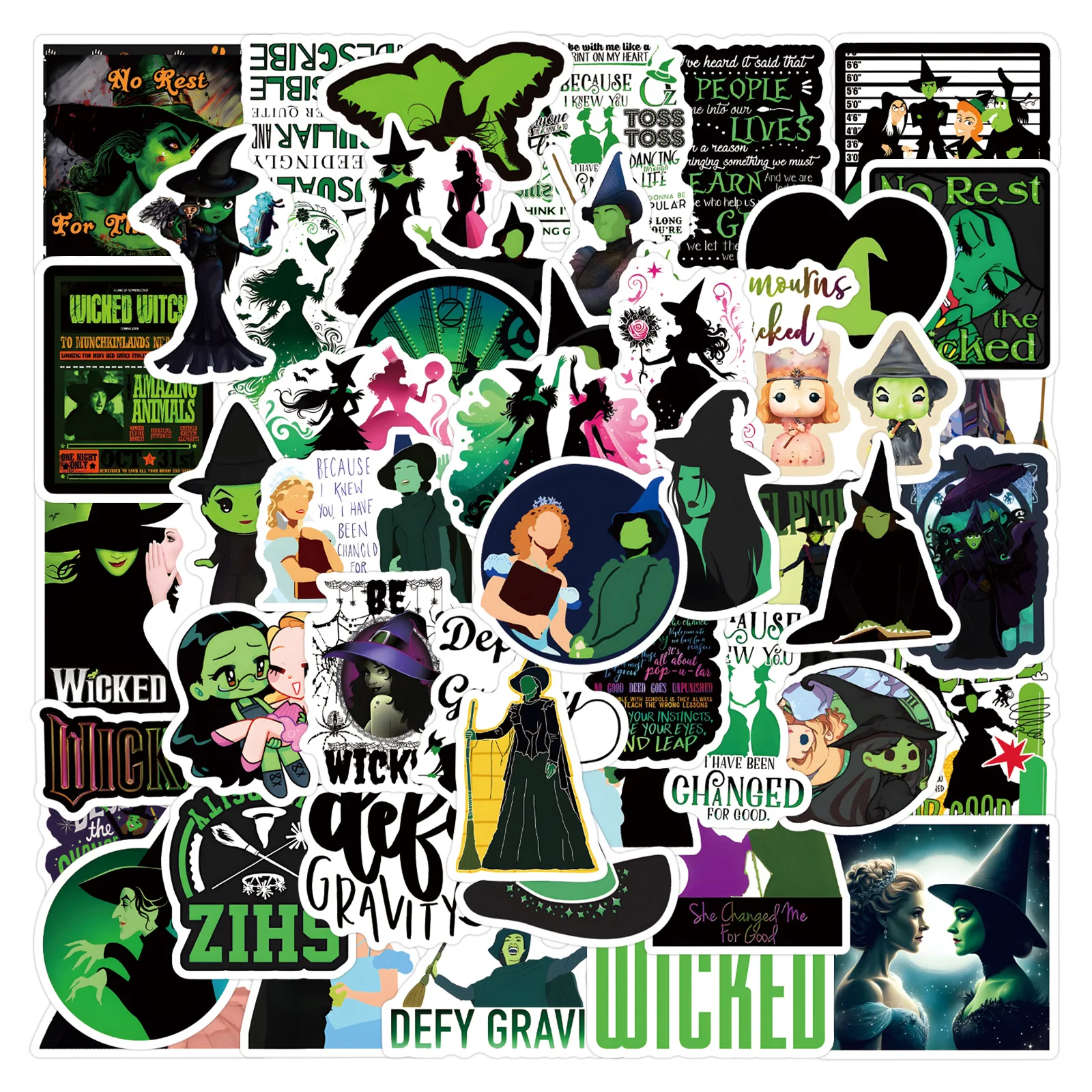 55PCS Movie Wicked DIY Sticker Cartoon Cool Personality Creative ...