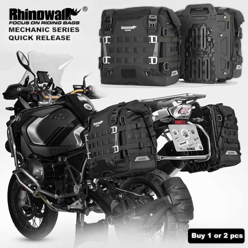 Rhinowalk Motorcycle Side Bag Quick Release 35L Big Capacity Waterproof ...