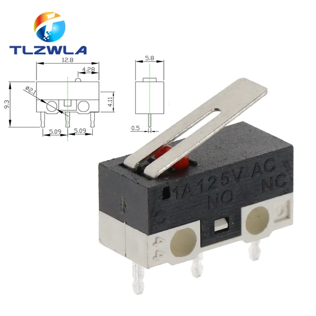 10PCS Micro Limit Switch Momentary Push Button Switch 1A 125V AC Mouse ...