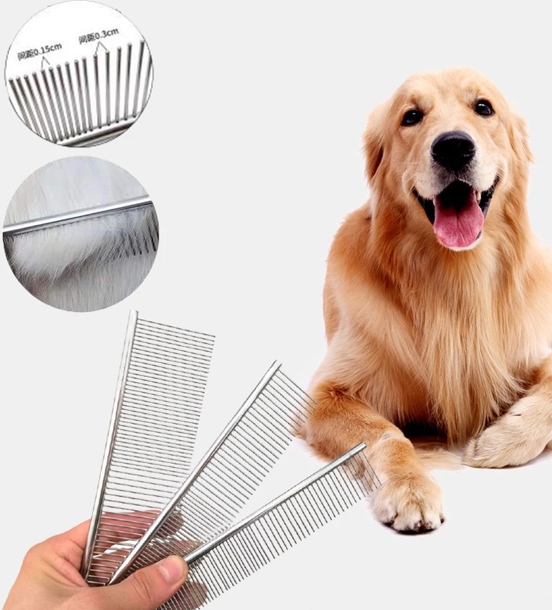 Hair-Removal-Comb-stainless-Steel-Pet-Grooming-Comb-Small-and-Medium ...