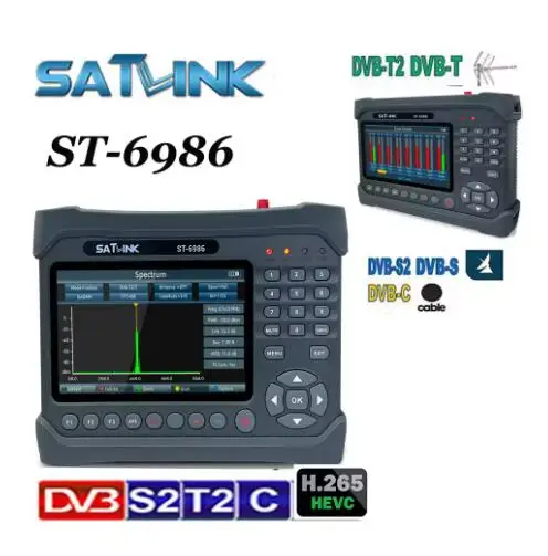 Цифровой спутниковый искатель сигналов HEVC MPEG-4 Satlink ST-6986 DVB ...