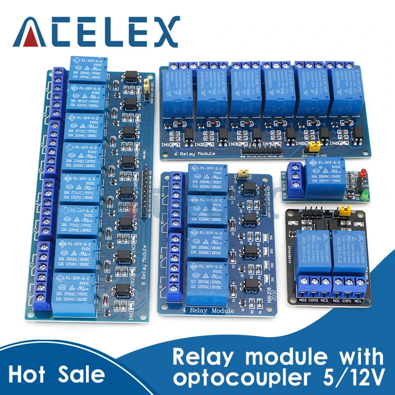 5v 12v 1 2 4 6 8 Channel Relay Module With Optocoupler Relay Output 1 2 4 6 8 Way Relay Module ...
