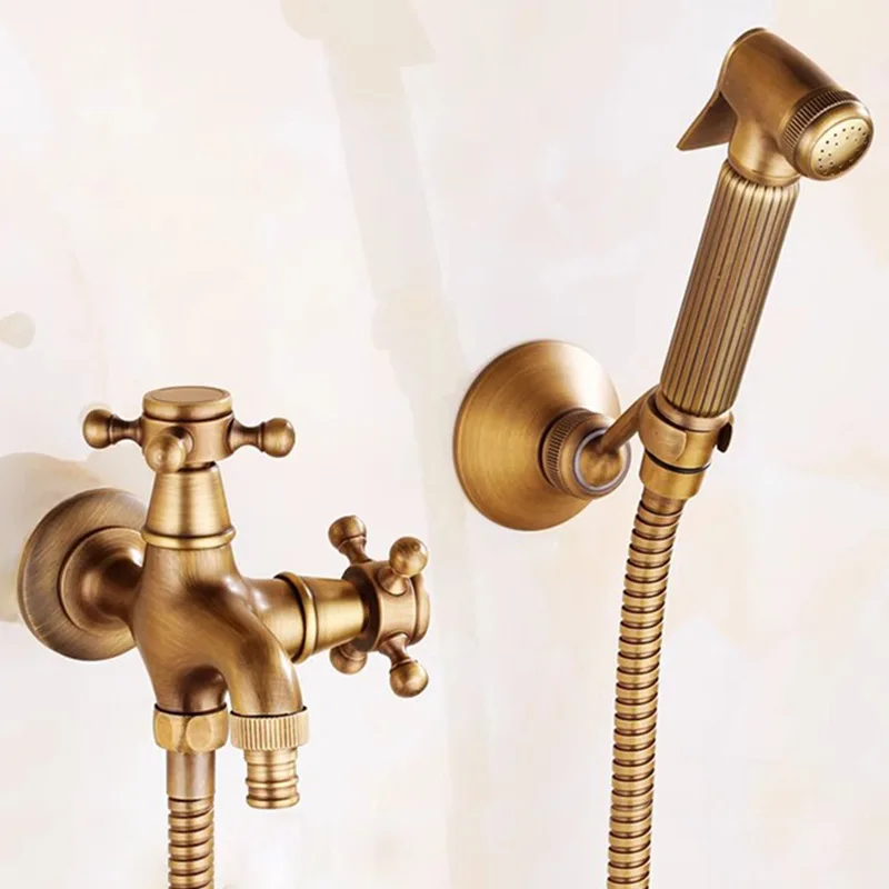 Free-shipping-Antique-Brass-Handheld-Bidet-Spray-Shower-Set-Copper ...