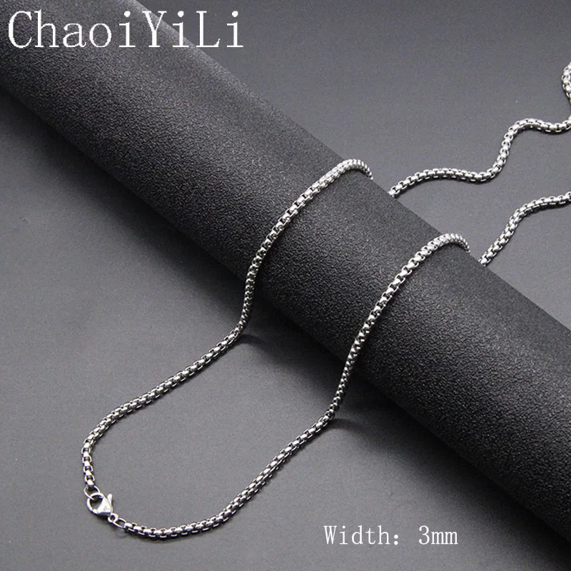 Simple-Stainless-Steel-Square-Rolo-Round-Box-Necklace-Punk-Hip-Hop ...