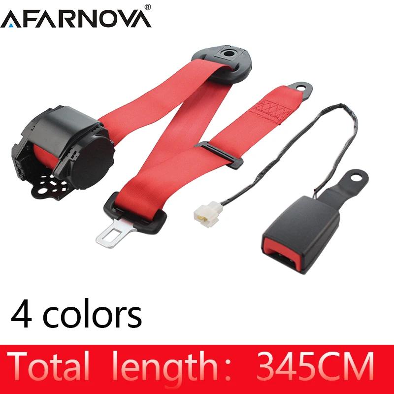 3 Point Red Safety Belt High Quality Universal Seat Belts With Curved ...