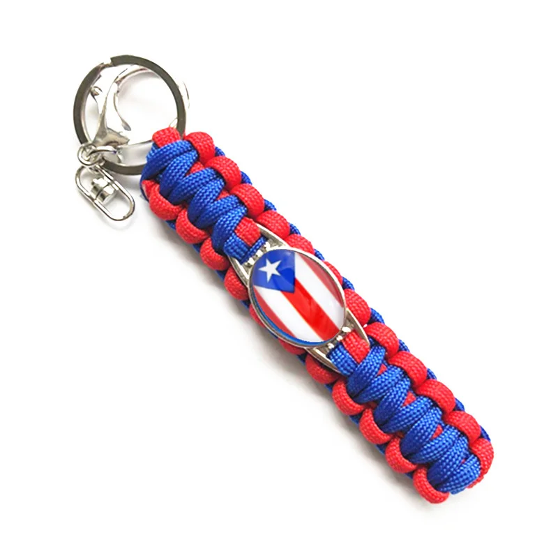 18*25MM Glass Cabochon Puerto Rico Flag Charm Survival Paracord ...