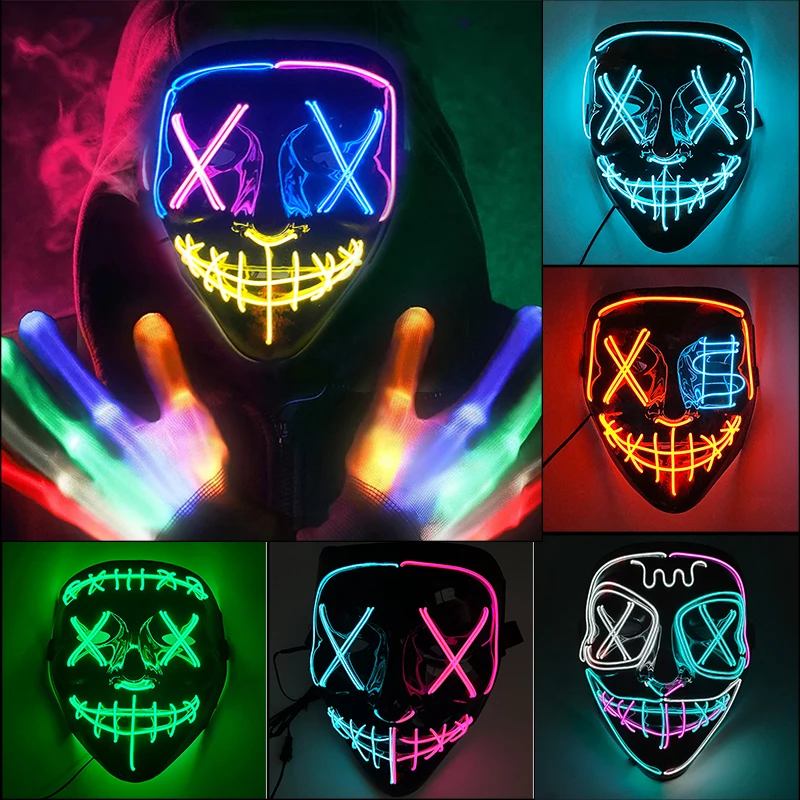 1pc-Drahtlose-Halloween-LED-Neon-Purge-Maske-LED-Sch-del-Handschuhe ...