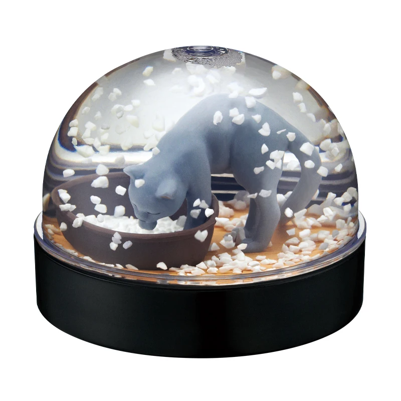 KITAN capsule toys WaterDomeFactory Cat Litter Snow Globe 2 cute kawaii gray white black brown tiger kitten gashapon figures AliExpress 26