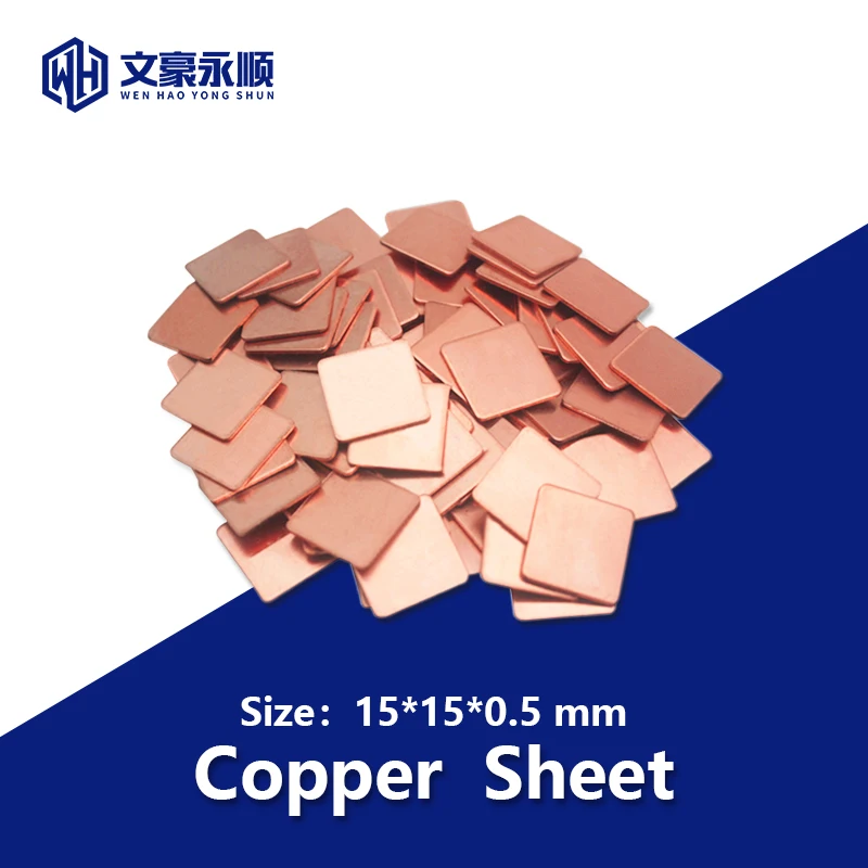 15x15x0.5MM Red Copper Sheet Heatsink Thermal Pad Cooling For Laptop ...