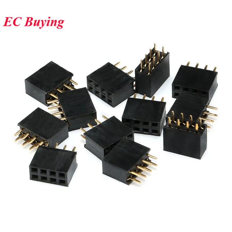 50-10pcs-2X4-PIN-4Pin-Double-Row-Pin-Female-Header-Socket-Pitch-2-54mm ...