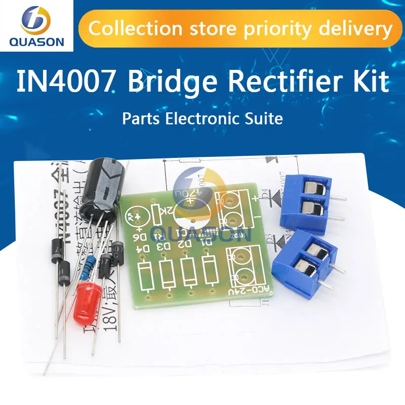 1N4007 Diy Kit IN4007 Bridge Rectifier AC DC Converter Full Wave ...