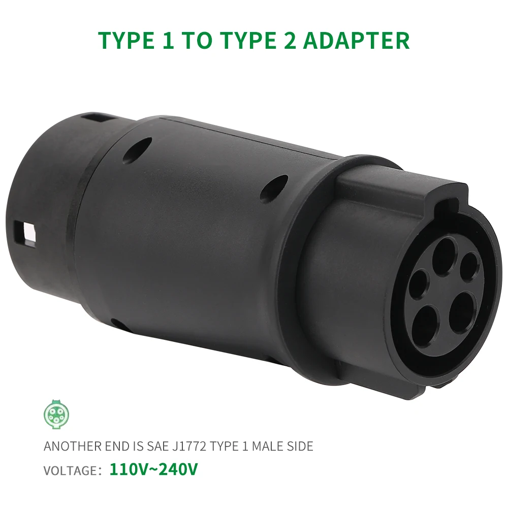 TYPE 1 to TYPE 2 Plug Adapter 16A 32A Convertor Connector EVSE for ...