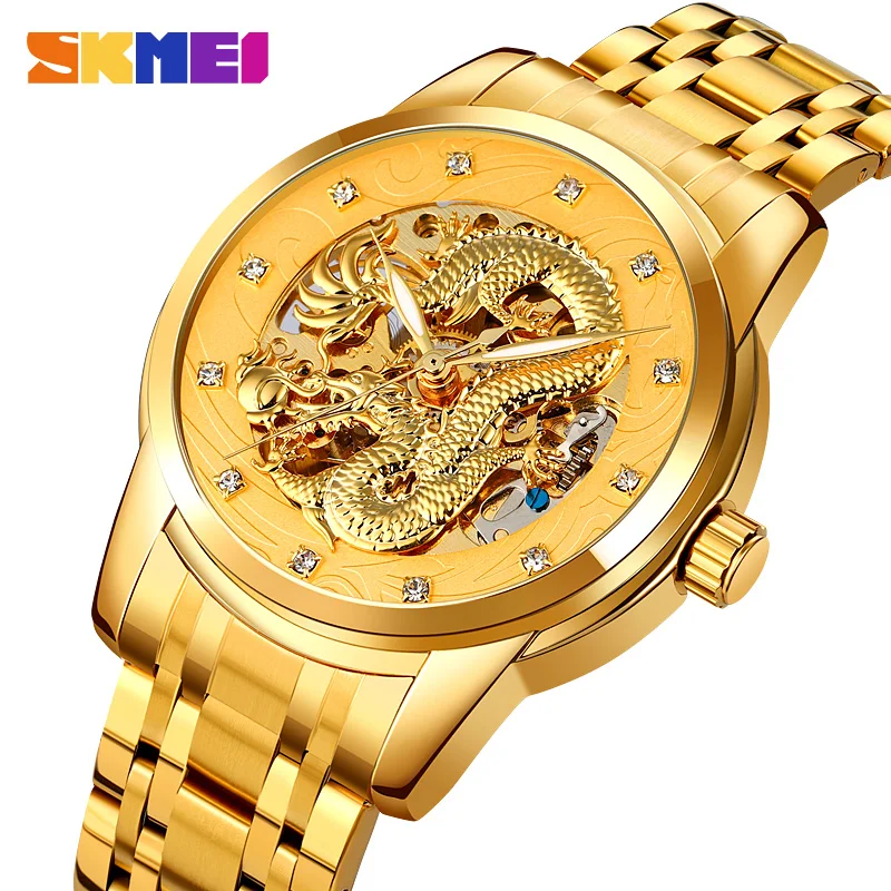 SKMEI-Full-Automatic-Watch-for-Man-Luxury-Gold-Dragon-Quartz-Mechanical ...