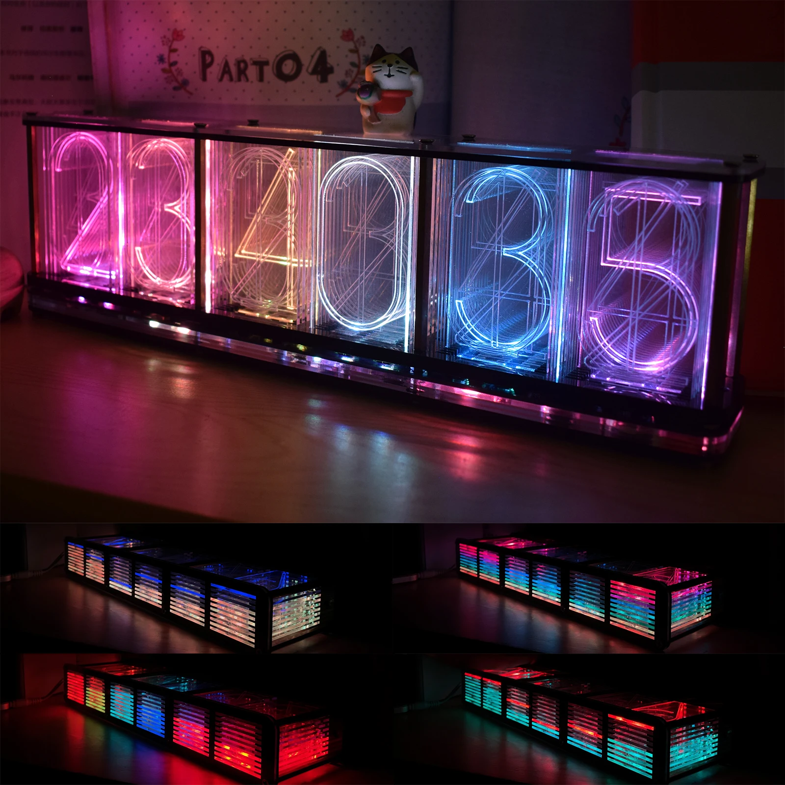 Maior-display-diy-imitar-brilho-kit-de-rel-gio-cor-cheia-rgb-tubo ...