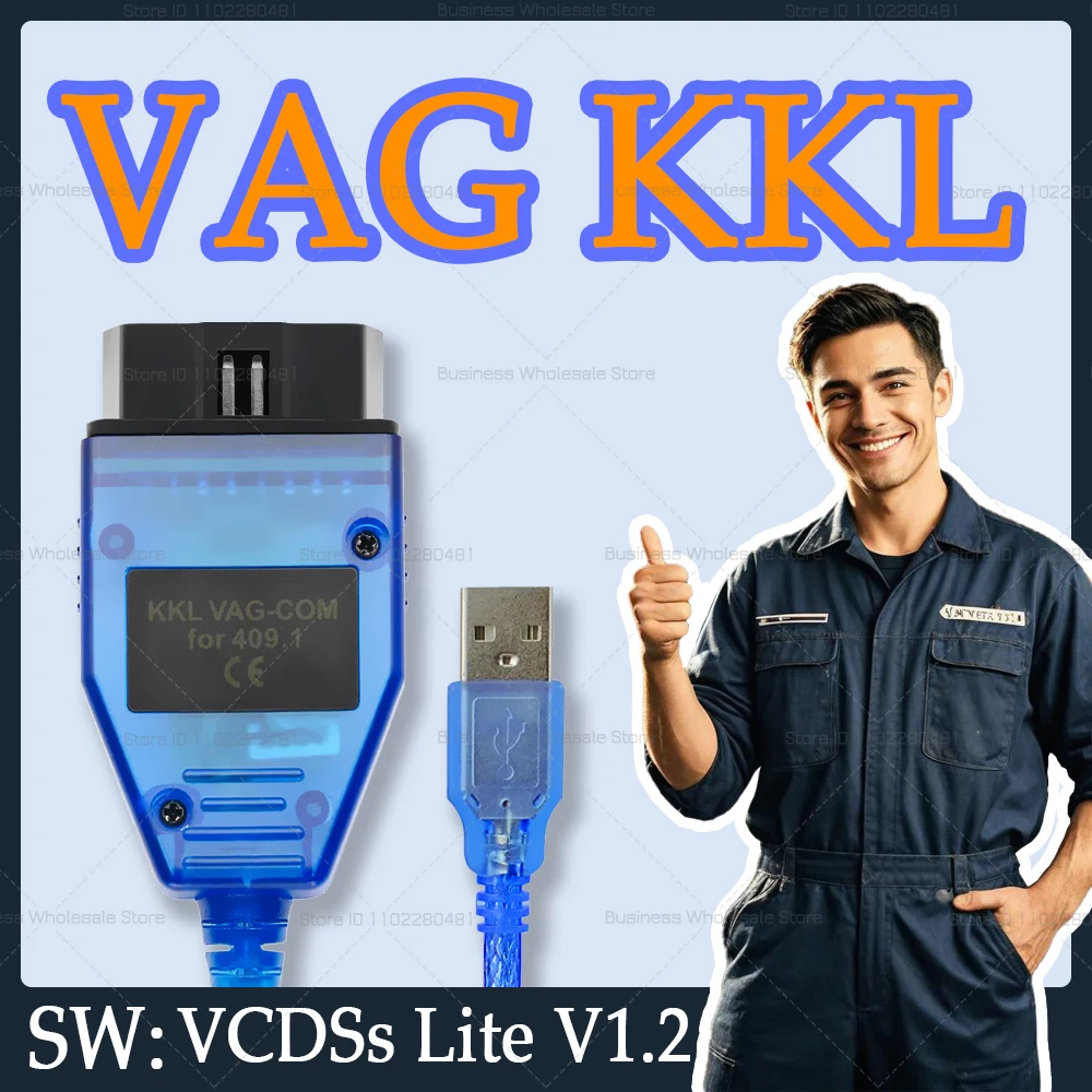 VAG KKL 409 Software VCDS Lite 1.2 VAG-COM KKL Cable USB Interface OBD2 ...