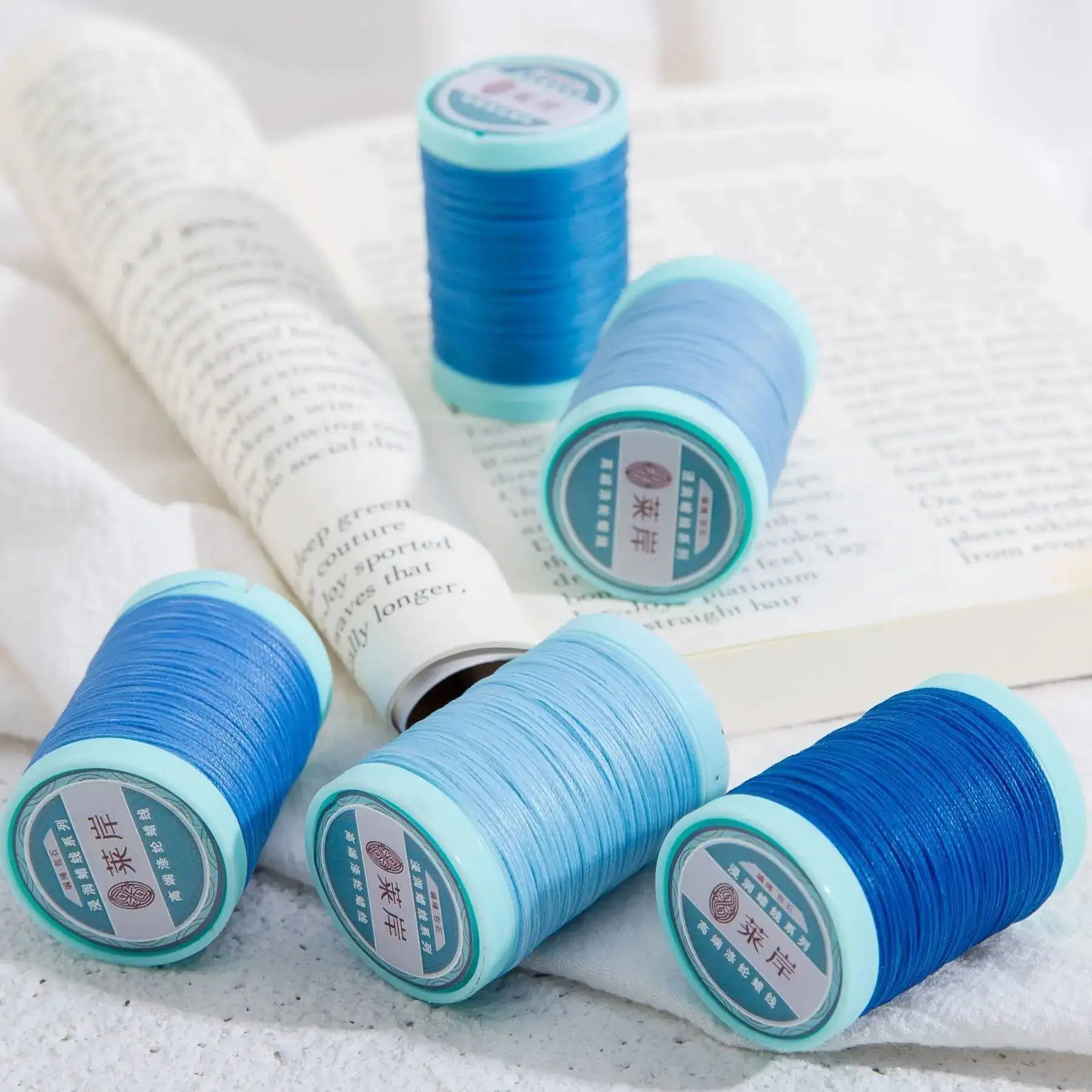 0.35/0.4/0.5mm Round Wax Thread Polyester Cord for Sewing Leather Waxed ...