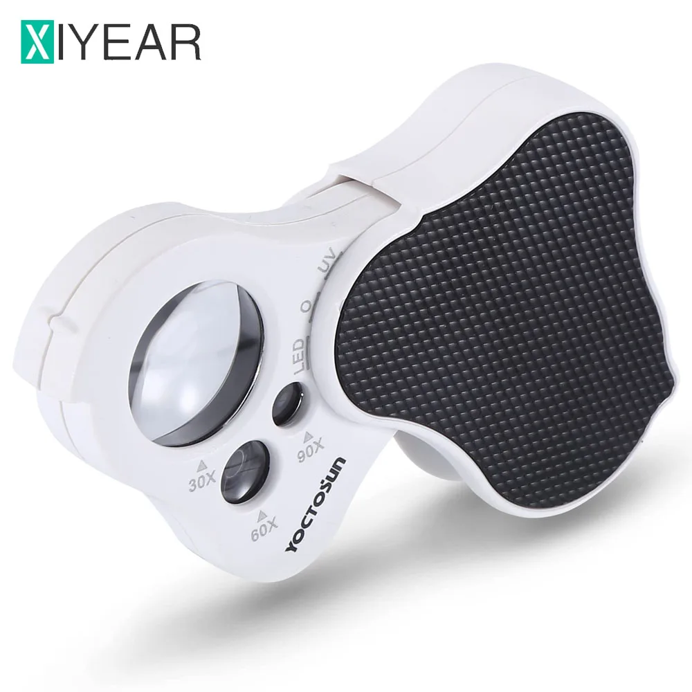 30X-60X-90X-Illuminated-Jewelry-Loupe-Magnifier-Fold-Diamond-Magnifying ...