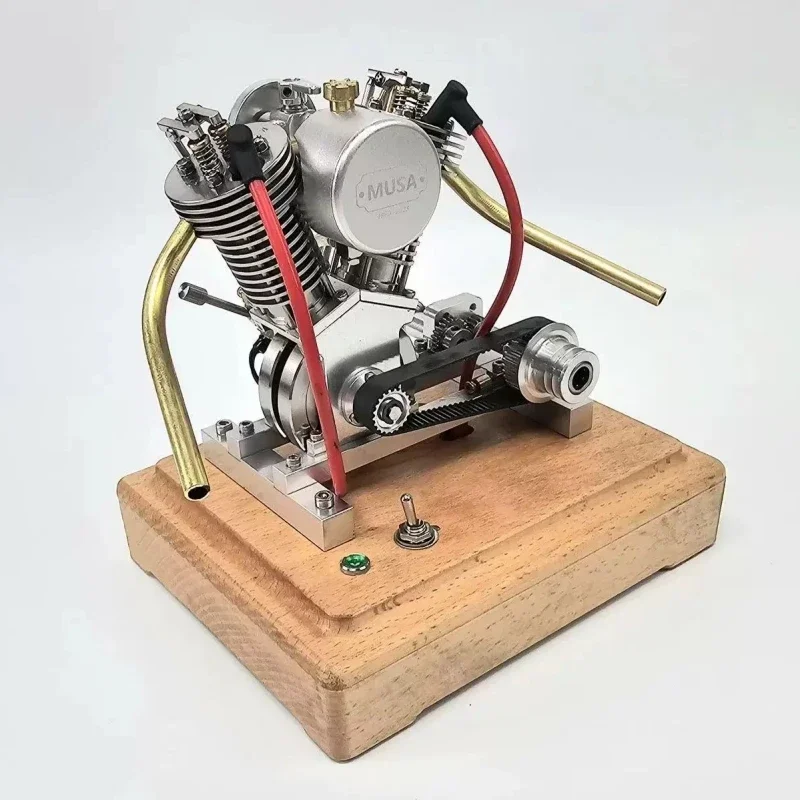 MUSA-V2-Gasoline-Engine-Model-Kit-Can-Start-Metal-Brass-Twin-Cylinders ...