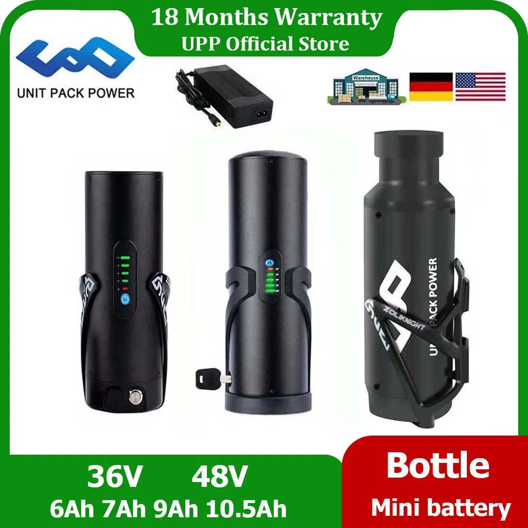 Mini Bottle eBike Battery 36V 10.5Ah 9Ah 48V 7Ah 18650 Sanyo Li ion ...