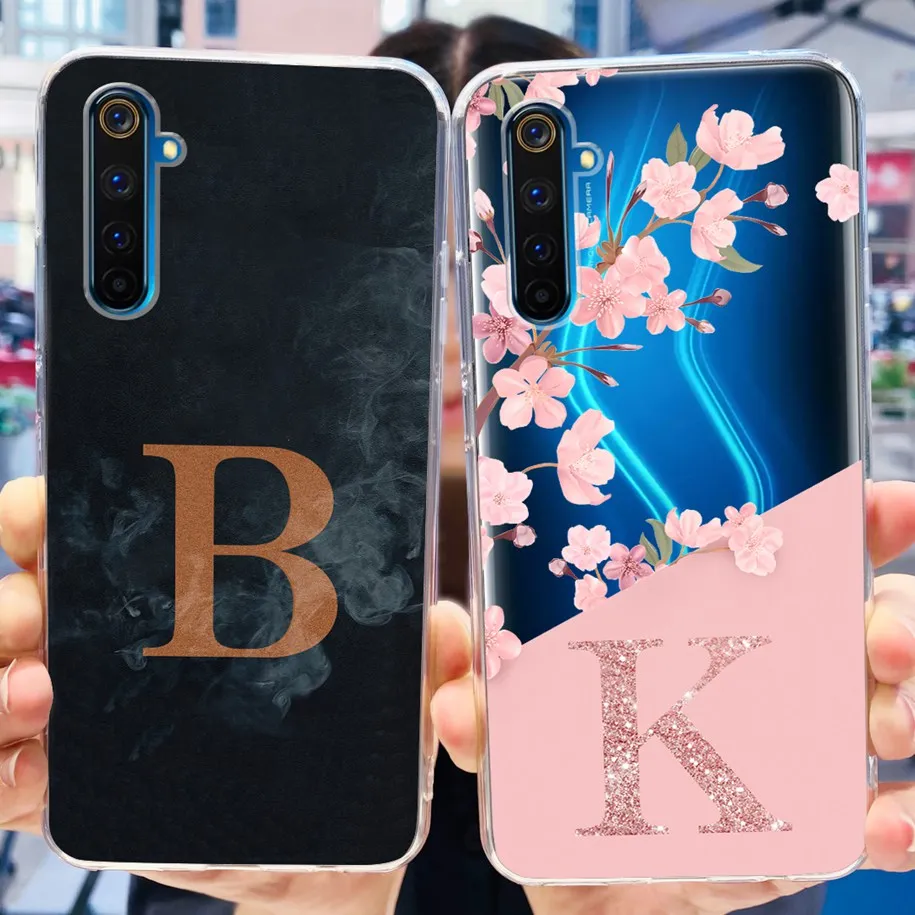 For-Realme-6-Case-Realme-6S-Cover-RMX2002-RMX2001-Fashion-Flower ...