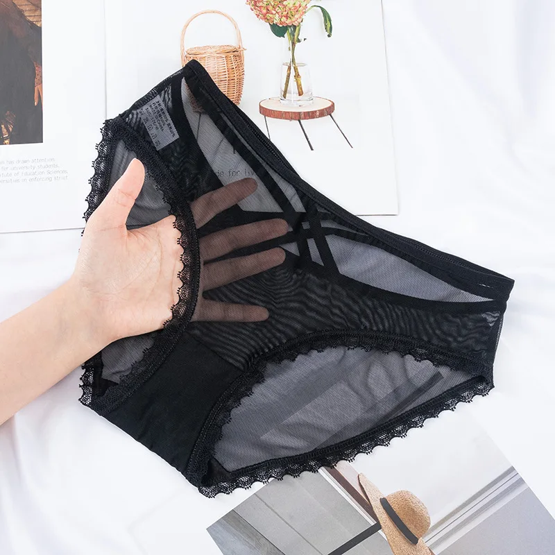 Culotte-slip,Sous-vêtements transparents évidés pour femmes,culottes ...
