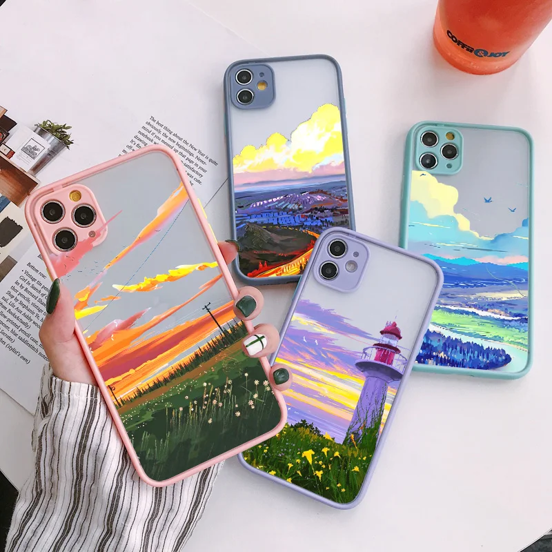 Landscape-Illustration-Oil-Painting-Phone-Case-For-iphone-14-11-12-13 ...