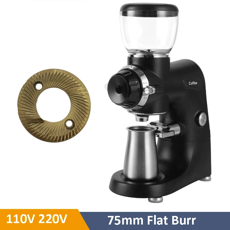 Automatic-Coffee-Grinder-Titanium-Alloy-75mm-Flat-Burr-Coffee-Milling ...