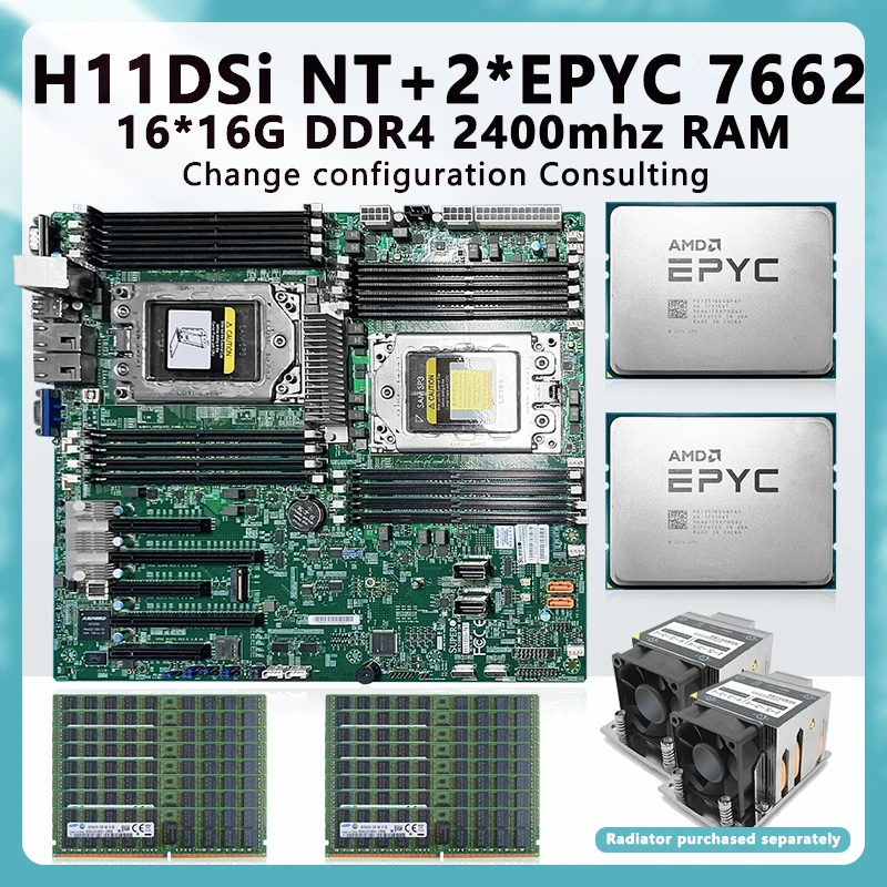 H11DSi-NT-FOR-Socket-SP3-Motherboard-2-EPYC-7662-64C-128T-225w-TDP-CPU ...