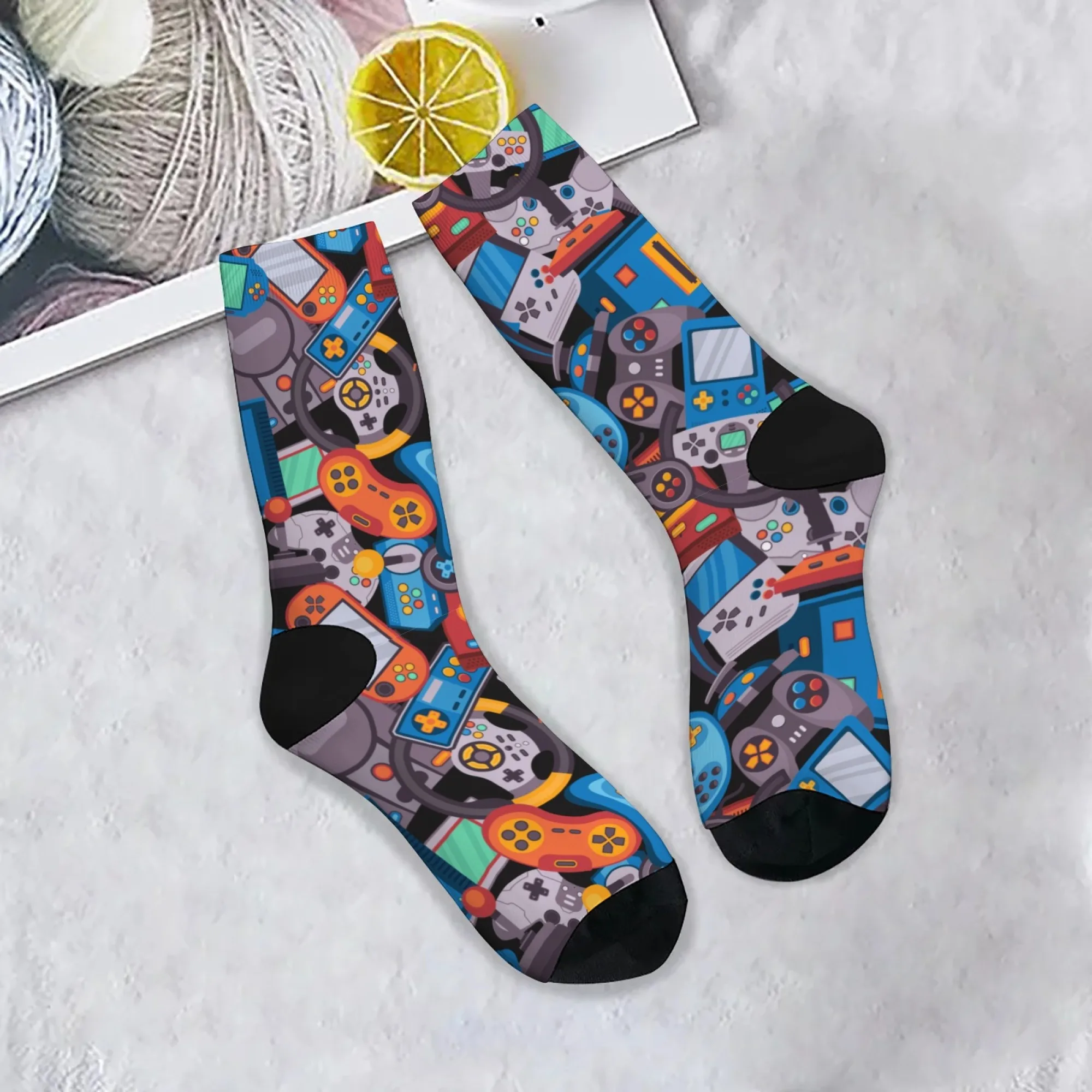 Novelty game console happy men's socks Harajuku style funny cartoon ...